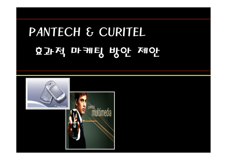PANTECH&CURITEL 효과적 마케팅 방안 제안 - 경제경영