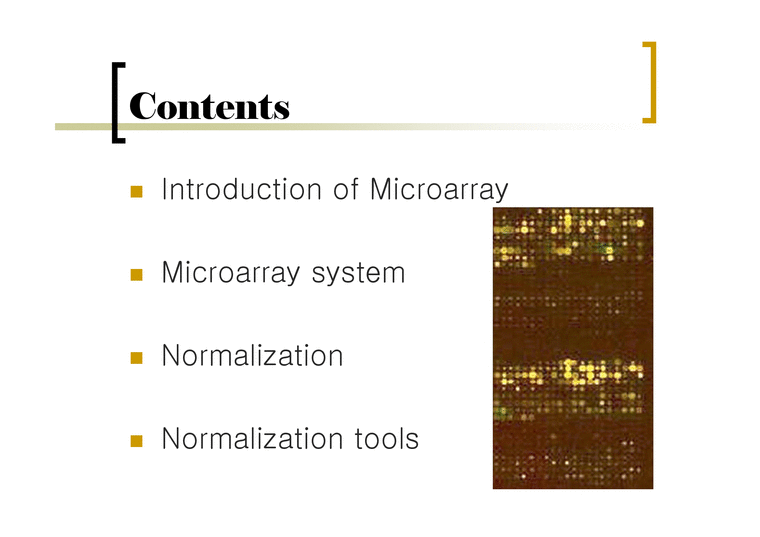 Normalization for Microarray Data - 자연/공학